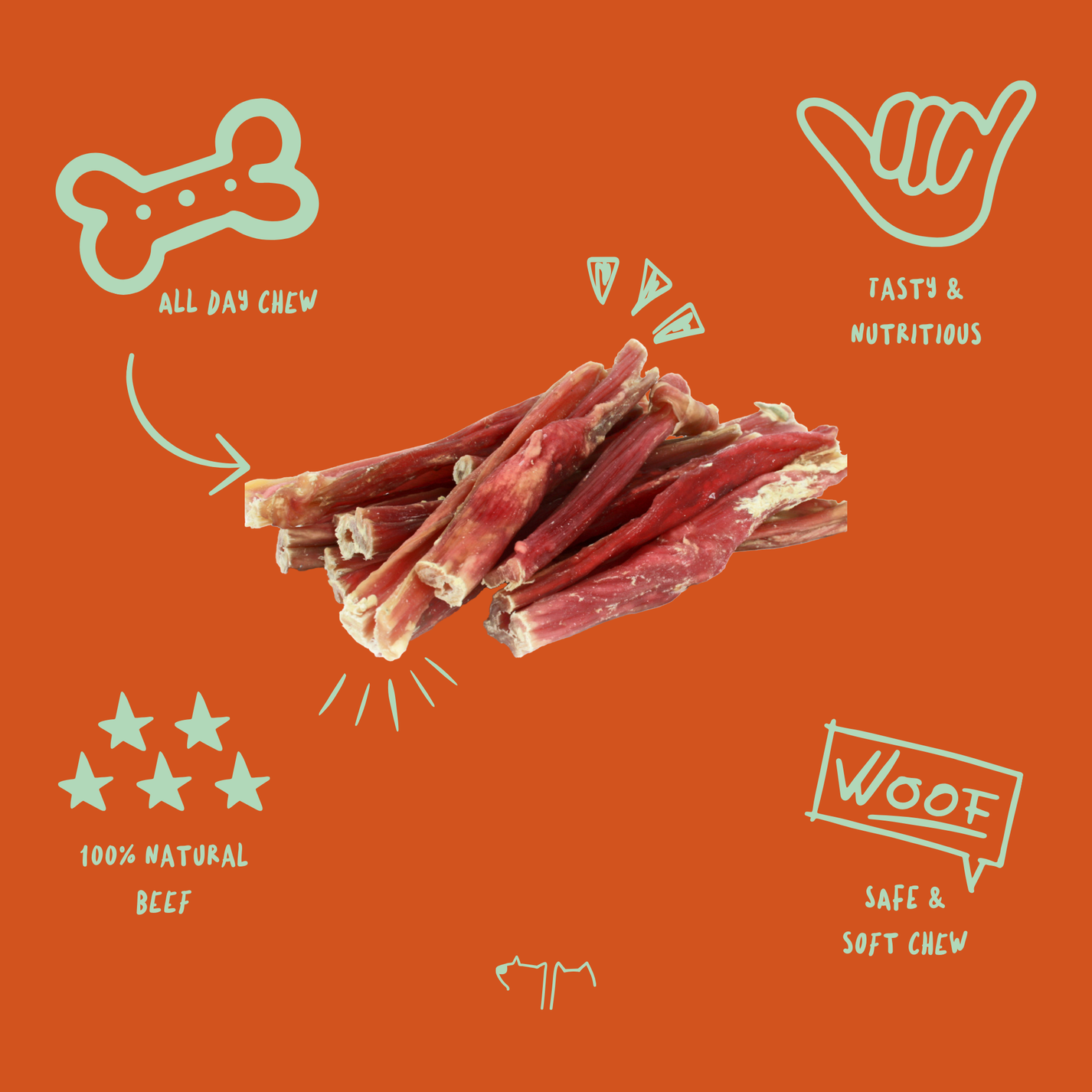 Australian Beef Bully Sticks 8" – Long-Lasting Chew – Cooee K9